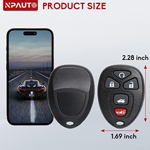 NPAUTO 2Pcs Key Fob Replacement for Chevy Malibu 04-12 Cobalt 05-10, Pontiac G5 G6 Grand Prix, Buick Allure Lacrosse, Saturn Aura Sky Keyless Entry Remote Start Control Key Fobs 22733524, KOBGT04A