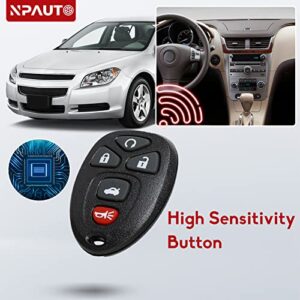 NPAUTO 2Pcs Key Fob Replacement for Chevy Malibu 04-12 Cobalt 05-10, Pontiac G5 G6 Grand Prix, Buick Allure Lacrosse, Saturn Aura Sky Keyless Entry Remote Start Control Key Fobs 22733524, KOBGT04A