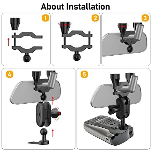 Car Rearview Mirror Radar Detector Mount, Suitable for Uniden Series Rearview Mirror Rod Radar Mount (for Uniden Radar Detector Only)