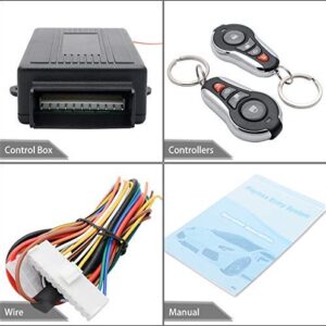 Car Remote Central Lock MASO Car Door Lock Keyless Entry System Kit with 2 Remote Controllers Universal for 12V Vehicle