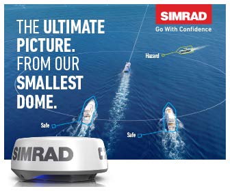 Simrad HALO20+ 36 NM 20-inch Pulse Compression Radar, 60 RPM, with Collision Avoidance and VelocityTrack, Dual Range Doppler Technology Built-in