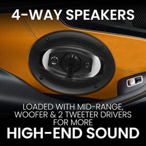 BOSS Audio Systems R94 Riot Series 6 x 9 Inch Car Stereo Door Speakers - 500 Watts Max, 4 Way, Full Range, Tweeters, Coaxial, Sold in Pairs