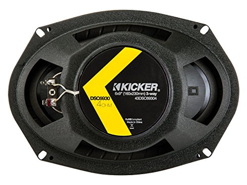 KICKER DSC6930 6x9-Inch (160x230mm) 3-Way Speakers, 4-Ohm Bundle