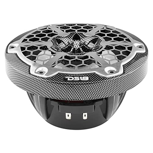 DS18 Hydro CF-65M - High End Carbon Fibre Coaxial Speaker Pair - 2-Way Marine Speaker w/Integrated RGB Lights - 375 Watt - 100% UV Stable - Water Resistant Speakers - 6.5 Inches