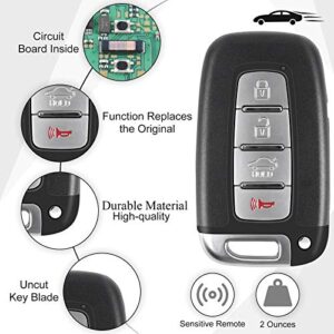 PERSUPER Key Fob Fit for Hyundai 2012-2013 Elantra, 2011-2014 Sonata, Azera, 2009-2014 Genesis Smart Remote Compatible with Kia 2011-2013 Optima, 2011-2013 Soul (SY5HMFNA04) 2015 Sonata Hybird