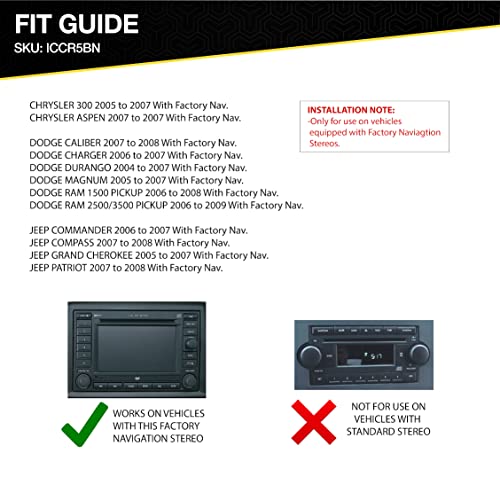 SCOSCHE Install Centric ICCR5BN Complete Basic Installation Solution for Installing an Aftermarket Stereo Compatible with Select 2004-09 Chrysler, Dodge & Jeep Vehicles with Navigation