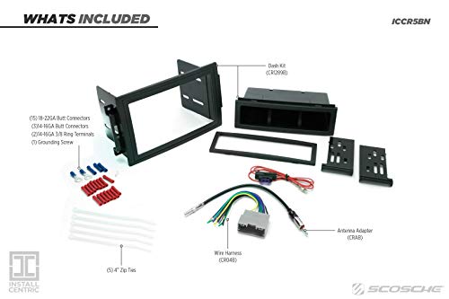 SCOSCHE Install Centric ICCR5BN Complete Basic Installation Solution for Installing an Aftermarket Stereo Compatible with Select 2004-09 Chrysler, Dodge & Jeep Vehicles with Navigation