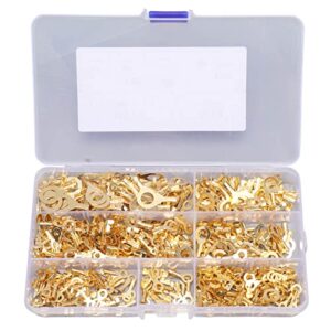 540pcs cable lugs brass wire lugs assortment set terminal wire connector lugs with storage box m3 m4 m5 m6 m8 m10