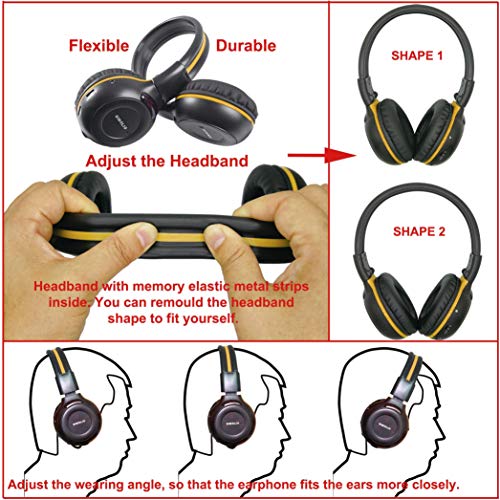 SIMOLIO Compatible with uConnect VES Dodge Grand Caravan & Chrysler Town & Country & Jeep Wireless Headphones (2 Pack) OEM IR Car Headsets 2006 2007 2011 2012 2013 2014 2015 2016 2017 2018 2019