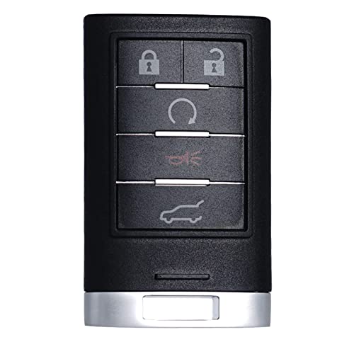 Key Fob Replacement Fits for Cadillac SRX 2010 2011 2012 2013 2014 2015 ATS XTS 2013-2014 ELR Push Start Button Smart Proximity Keyless Entry Remote Control NBG009768T 22865375 DIY Programming 5 BTN