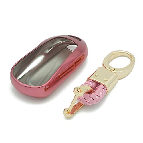 Royalfox(TM) Luxury girly 2 3 4 5 Buttons TPU Smart keyless Remote Key Fob case Cover for Buick Verano Regal Lacross Encore Envision Enclave Cascada GL8 2015 2016 2017 2018 2019 2020 Accessories(Pink)