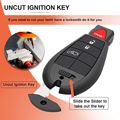 Key Fob Compatible for 2008-2010 Chrysler 300, 2008-2012 Dodge Challenger, 2008-2012 Dodge Charger, SaverRemotes 4 Button Remote Control Replacement for M3N5WY783X IYZ-C01C