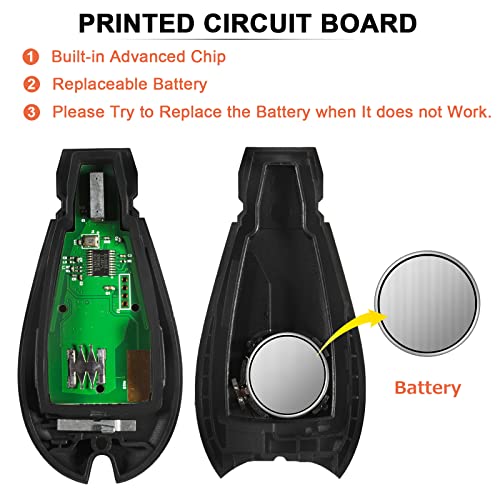 Key Fob Compatible for 2008-2010 Chrysler 300, 2008-2012 Dodge Challenger, 2008-2012 Dodge Charger, SaverRemotes 4 Button Remote Control Replacement for M3N5WY783X IYZ-C01C