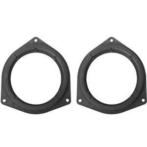 orgrimmar 2 pcs 6.5″ plastic car speaker spacers adapter black mounting spacer adaptor ring for toyota/crown/reiz/byd f3