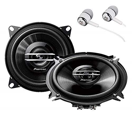 PIONEER TS-G1020S 420 Watts Max Power 4" 2-Way G-Series Coaxial Full Range Car Audio Stereo Speakers with ALPHASONIK Earbuds