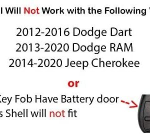 2x New Camouflage Keyless Entry 4 Buttons Remote Start Car Key Fob SHELL/CASE M3N5WY783X, IYZC01C 56046707AE Compatible with Town Country Challenger Charger Durango Grand Caravan Journey & Ram