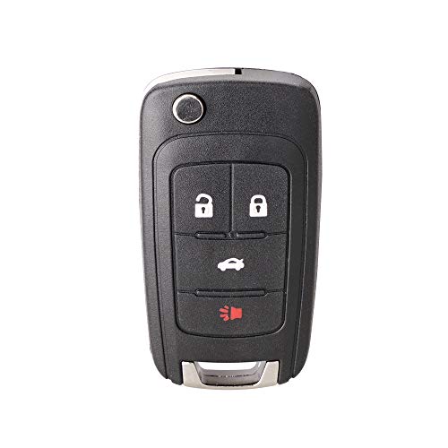 Keyless Remote 4 Button Flip Car Key Fob for Equinox Verano Sonic and Other Vehicles That Use FCC OHT01060512