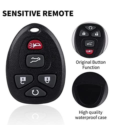 Car Key Fob Replacement for 2007-2016 Chevy Suburban Tahoe Traverse / 2008 Cadillac Escalade SRX / 2017 Buick Enclave / 2016 GMC Acadia Yukon FCC ID:OUC60270 OUC60221 (5Btn 2 Pcs)