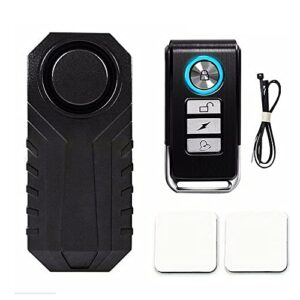 lesovi bike alarm waterproof with remote,door burglar alarm vibration motorcycle bicycle, prevent robbery and door prying, 113db loud, adjustable sensitivity, scooter accessories vibration sensors