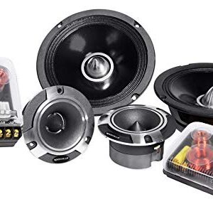 Rockville Pair X6.5C Competition 6.5" 1000W Component Speakers/Titanium Tweeters, black,silver