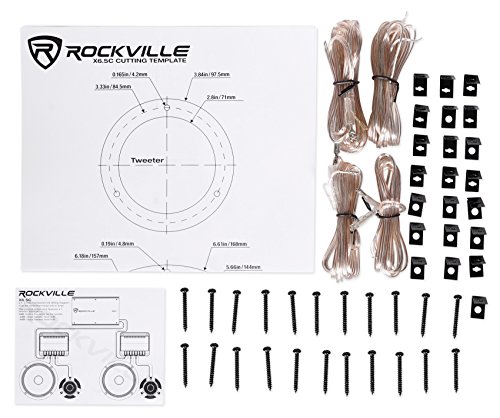 Rockville Pair X6.5C Competition 6.5" 1000W Component Speakers/Titanium Tweeters, black,silver