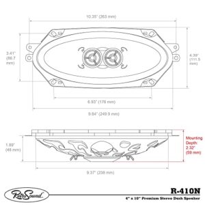 RetroSound R-410UK 4" x 10" Dash Replacement Speaker for Classic Vehicles