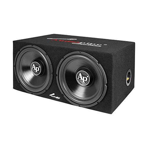 Audiopipe APSB-1299PP Dual 12 Inch Car Audio Subwoofer Speakers and Sealed Enclosure, 2 Channel 500 Watt Amplifier, and Wire Installation Kit