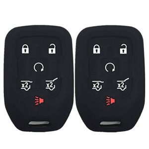 ezzy auto a pair black silicone key fob case key covers key jacket skin protector fit for 2015 2016 suburban gmc yukon