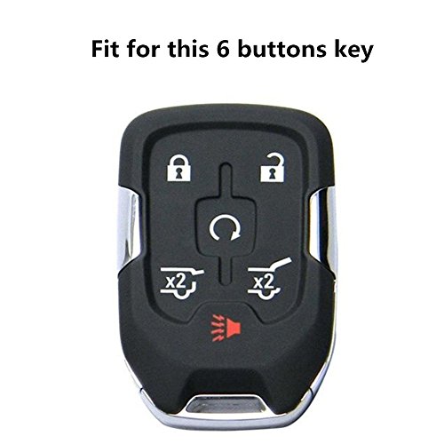 Ezzy Auto A Pair Black Silicone Key Fob Case Key Covers Key Jacket Skin Protector fit for 2015 2016 Suburban GMC Yukon