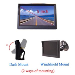 Wireless Backup Camera Monitor 5" TFT LCD Monitor License Plate Backup Camera 180° Viewing Angle 8 LED Night Vision for Car Truck RV Camper Vans Trailer