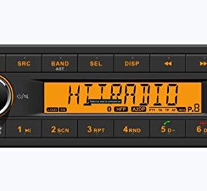 VDO Continental TR7412UB-OR European Style 12v Radio Orange Display Bluetooth (Renewed)