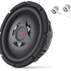 JBL Club WS1000 10" Shallow Mount subwoofer w/SSI (Selectable Smart Impedance) Switch from 2 to 4 ohm Bundled with Alphasonik Earbuds