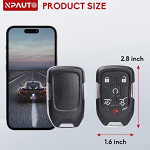 NPAUTO Key Fob Replacement for Chevy Suburban Tahoe GMC Yukon/Yukon XL 2015 2016 2017 2018 2019 2020 - Keyless Entry Remote Control Start Self-prgrammed Key Fobs (HYQ1AA, 6 Button, Chip Included)