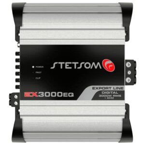 stetsom ex 3000 eq 1 ohm mono car audio amplifier, 3000.1 3k watts rms, 1Ω stable full range hd sound quality md crossover hpf lpf bass boost front rear bridge speaker