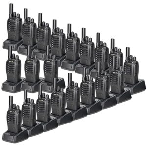 retevis h-777 2 way radios walkie talkies long range, rechargeable two way radios, hand free adults walkie talkies with charging base(black, 20 pack)