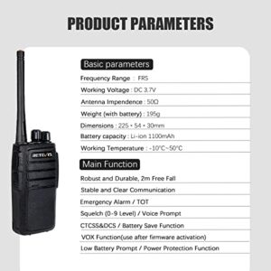 Retevis RT21 Walkie Talkies 20 Pack,Two Way Radio Long Range Rechargeable,Rugged 2 Way Radios,Stable Strong Signal,for Business Education Manufacturing