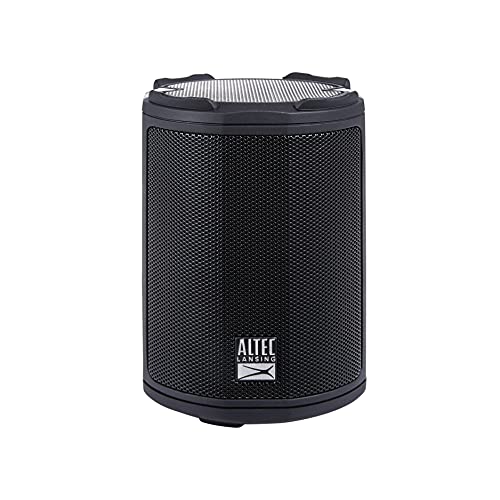 Altec Lansing HydraMotion Wireless Bluetooth Speaker with 360 Degree Sound, Portable IP67 Waterproof for Outdoors, Shockproof, Snowproof, Everything Proof, 12 Hour Playtime (Black)