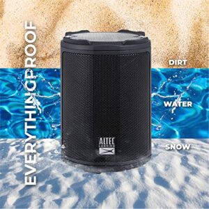 Altec Lansing HydraMotion Wireless Bluetooth Speaker with 360 Degree Sound, Portable IP67 Waterproof for Outdoors, Shockproof, Snowproof, Everything Proof, 12 Hour Playtime (Black)