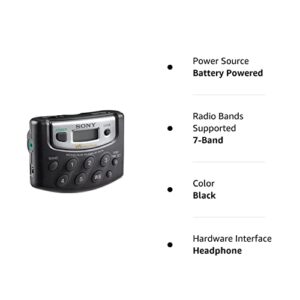 Sony SRF-M37W Walkman Digital Tuning Weather/FM/AM Stereo Radio (Black)