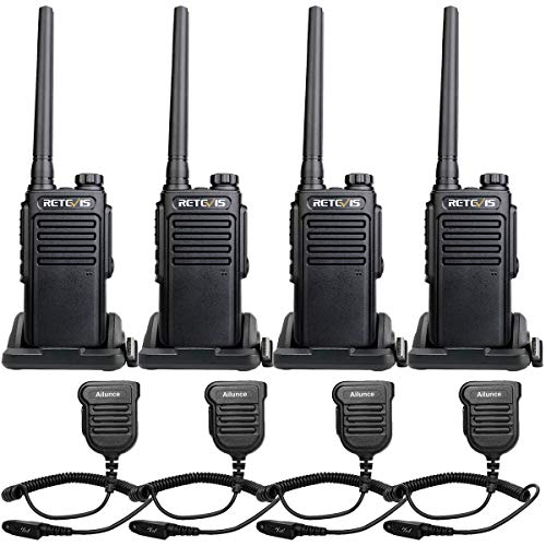 Retevis RT47 Waterproof Walkie Talkie,Two Way Radio with Mic, License-Free,Lightweight,Professional 2 Way Radio for Industrial Manufacture (4 Pack)