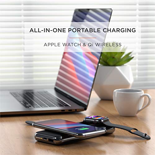 Satechi Quatro Wireless Power Bank 10,000 mAh Portable Charger. Compatible with iPhone 14 Pro Max/14 Pro/14/14 Plus, Apple Watch Ultra & Series 8/7/6/SE/5/4/3/2/1, AirPods Pro 2/1