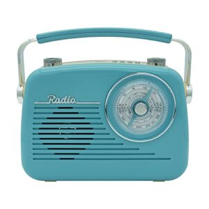 fezeqin d216 shortwave am fm radio old school receiver bt speaker mp3 player with tf card jack flash drive input jack large tuning dial power plug or rechargeable battery for family elder (blue)