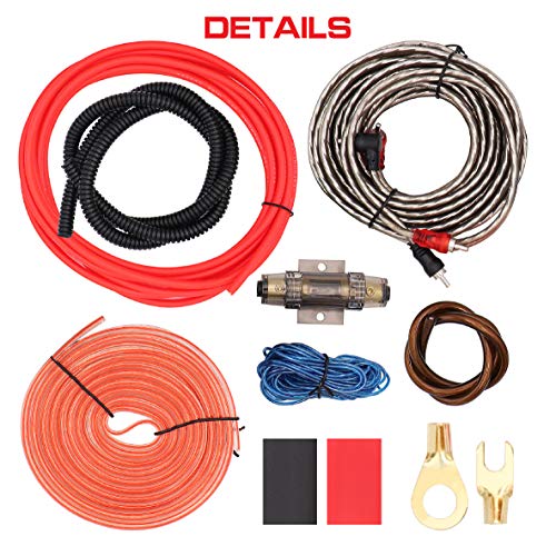 Jeemiter 4 Gauge Car Amp Wiring Kit Jeemiter Car Amplifier Install subwoofer Wire Wiring Kits Helps You Make Connections and Brings Power to Your Radio, Subwoofers and Speakers Amp Power Wire