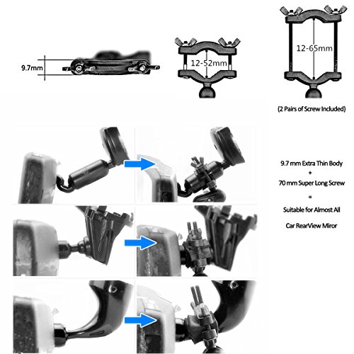 AccessoryBasics Car Rear View Mirror Radar Detector Mount for Escort Max/Max 2 / Max II *Require 1" stem Space to Install** (NOT Compatible with MAX360C / Max360 or New MAX3 w/Magnetic Dock Radar)