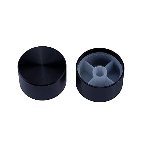 Faotup 2PCS Black Volume Knobs for Car Stereo Computer Radio,1.18" Volume Knobs Replacement,Volume Control Knob,for 6MM Diameter,1.18×1.18×0.67Inches