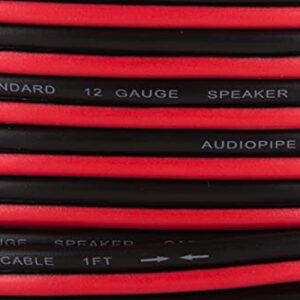 Audiopipe 12 GA Gauge Red Black Stranded 2 Conductor Speaker Wire For Car, Home Audio, 100 feet