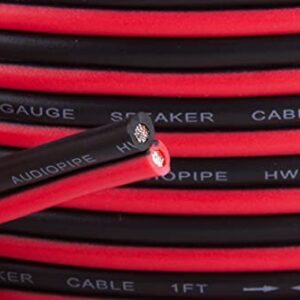 Audiopipe 12 GA Gauge Red Black Stranded 2 Conductor Speaker Wire For Car, Home Audio, 100 feet