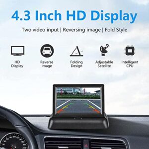 BAILIY 4.3" TFT LCD Car Display Monitor HD with Car Reverse Urveillance Rear Security Display G7V1 Moni Screen View Kits Parking Camera