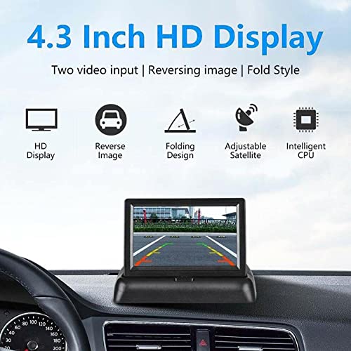 BAILIY 4.3" TFT LCD Car Display Monitor HD with Car Reverse Urveillance Rear Security Display G7V1 Moni Screen View Kits Parking Camera