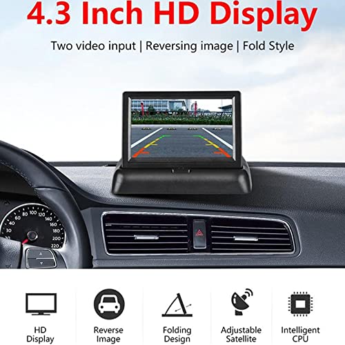 BAILIY 4.3" TFT LCD Car Display Monitor HD with Car Reverse Urveillance Rear Security Display G7V1 Moni Screen View Kits Parking Camera